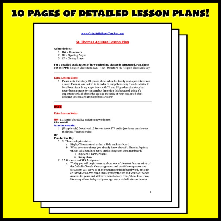 The Saints – CATHOLIC RELIGION TEACHER